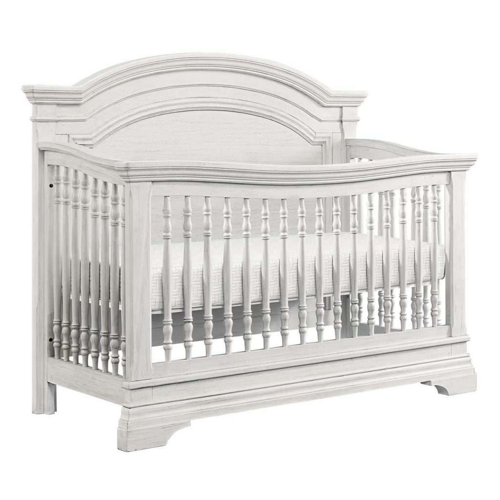 Olivia Arch Top Convertible Crib | Brushed White - WestWoodBaby