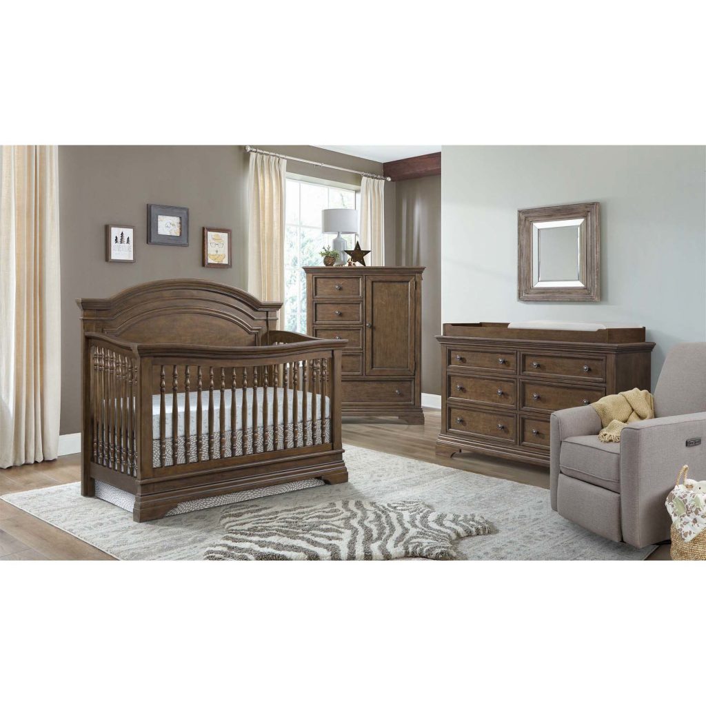 Olivia Arch Top Convertible Crib | Rosewood - WestWoodBaby
