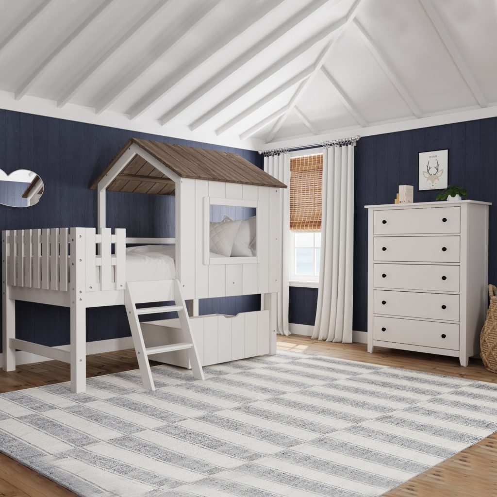 Lodge Complete Bed w/ Ladder and Fencing | Cookies & Cream - WestWoodBaby