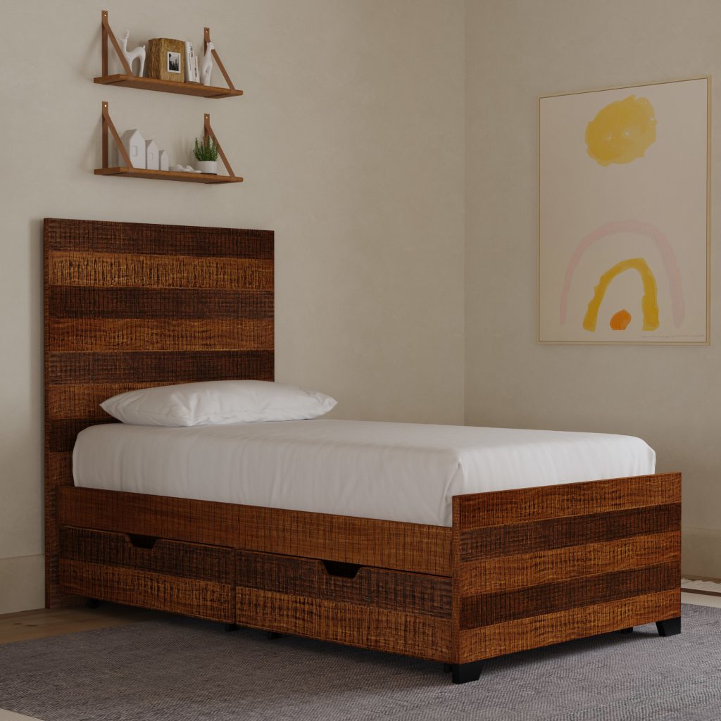 Urban Rustic Twin Bed | Brushed Wheat - WestWoodBaby